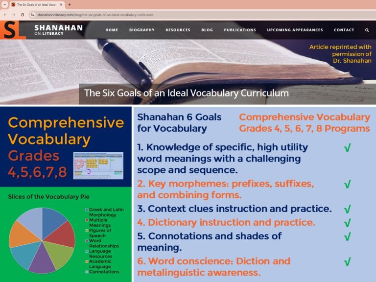 Shanahan's Six Goals for Vocabulary Programs - Pennington Publishing Blog